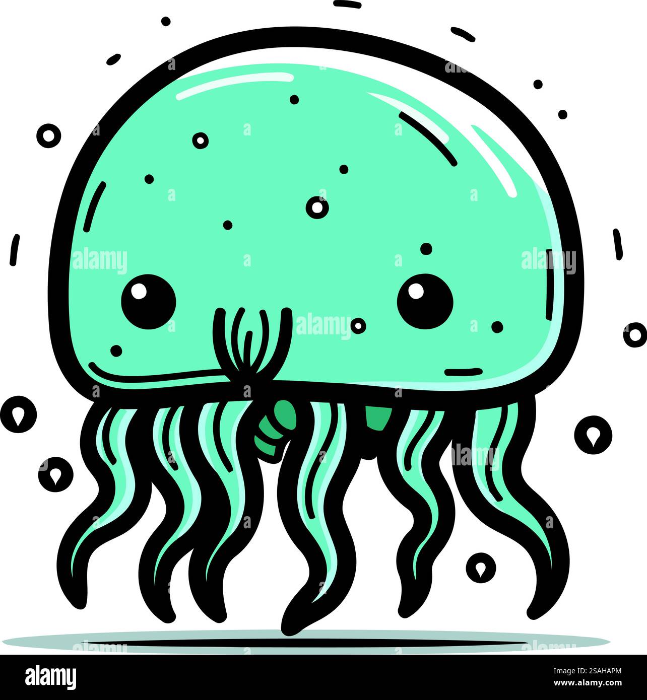 Cartoon jellyfish. Vector illustration. Isolated on white background ...