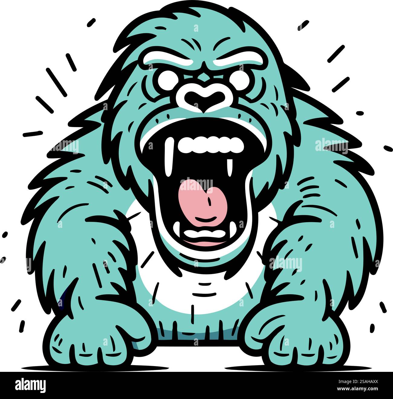 Vector illustration of angry gorilla. Isolated on a white background ...