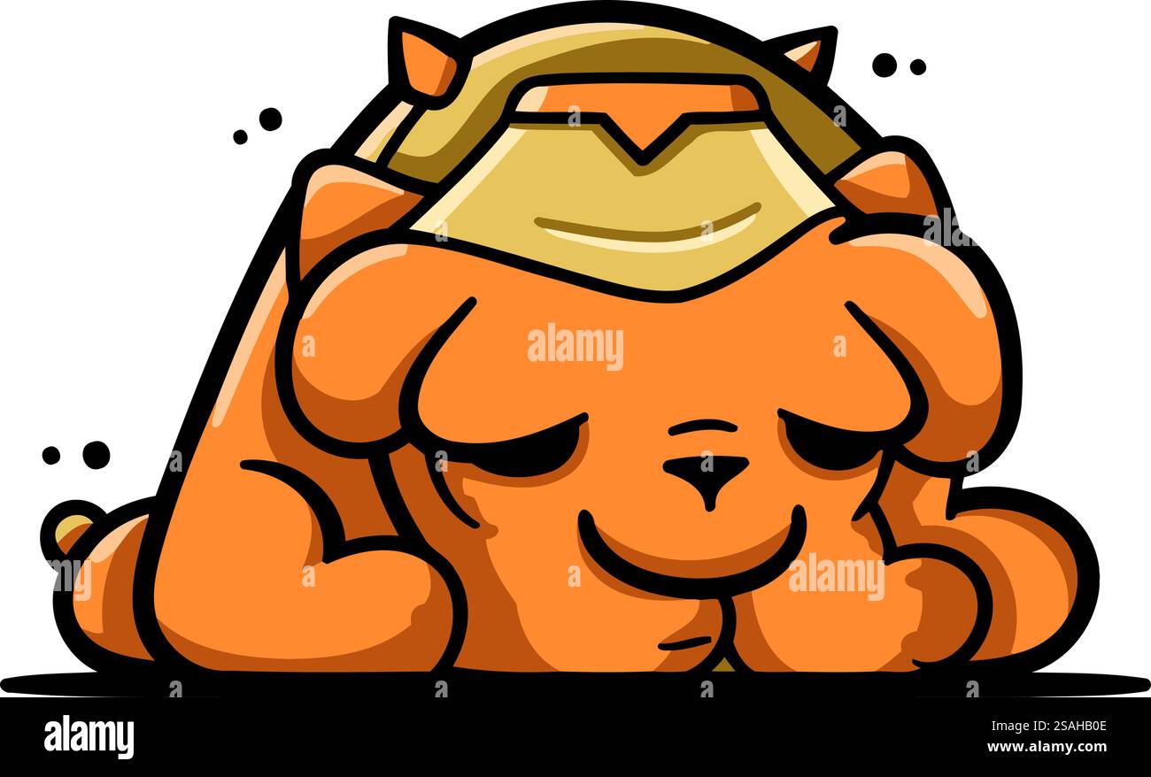 Cute cartoon dog sleeping. Vector illustration in a flat style Stock ...