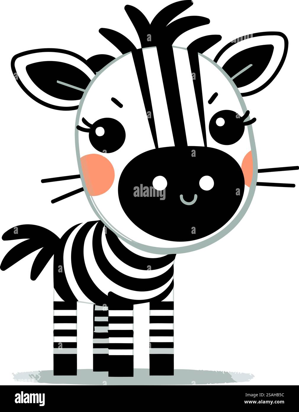 Cute Cartoon Zebra With Big Eyes