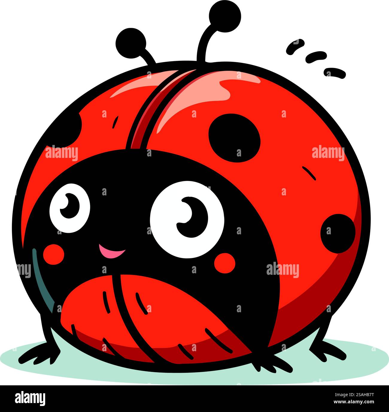 Cute cartoon ladybug isolated on white background. Vector illustration ...