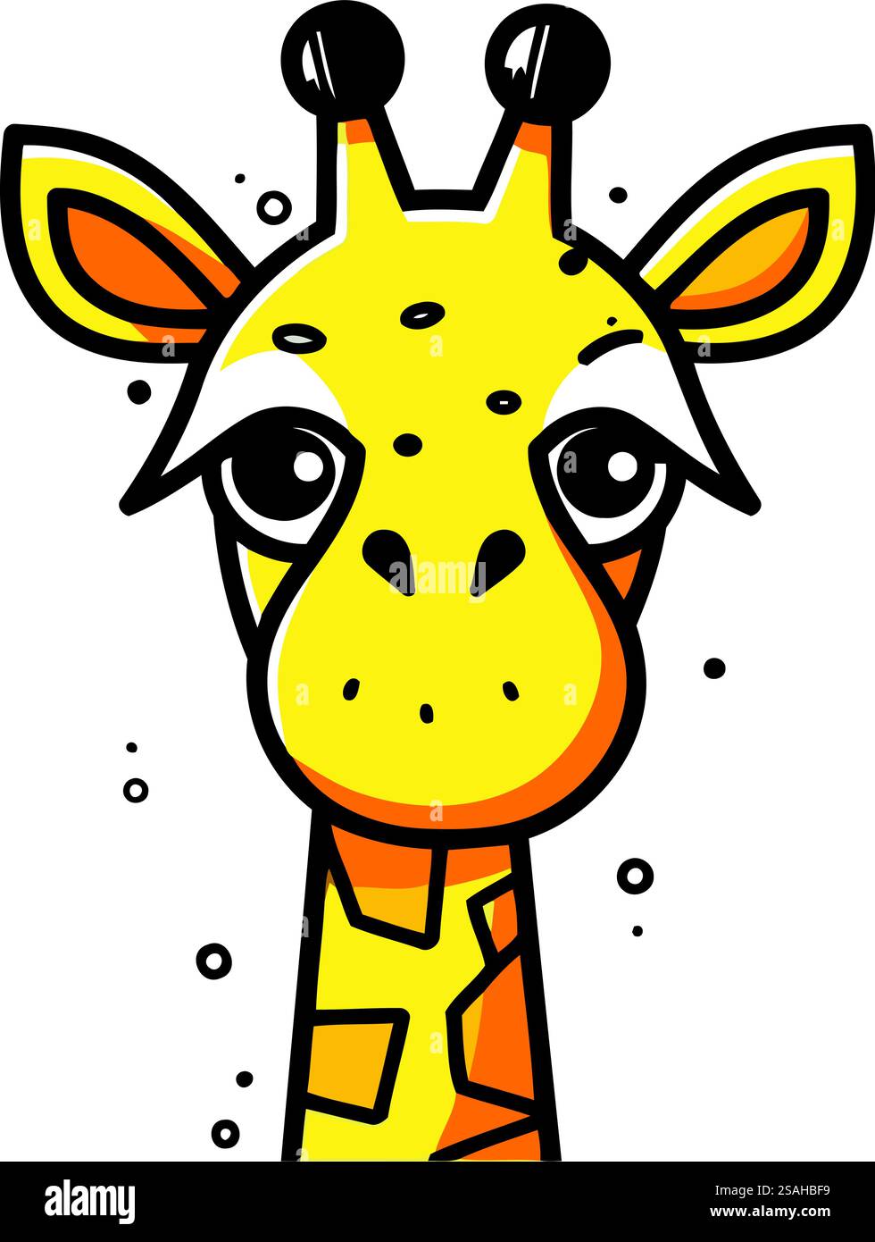 Giraffe head vector illustration. Cute cartoon giraffe face Stock ...