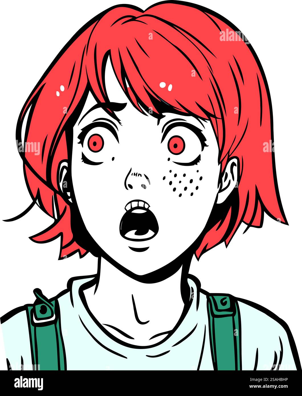 Cute girl on red Stock Vector Images - Alamy