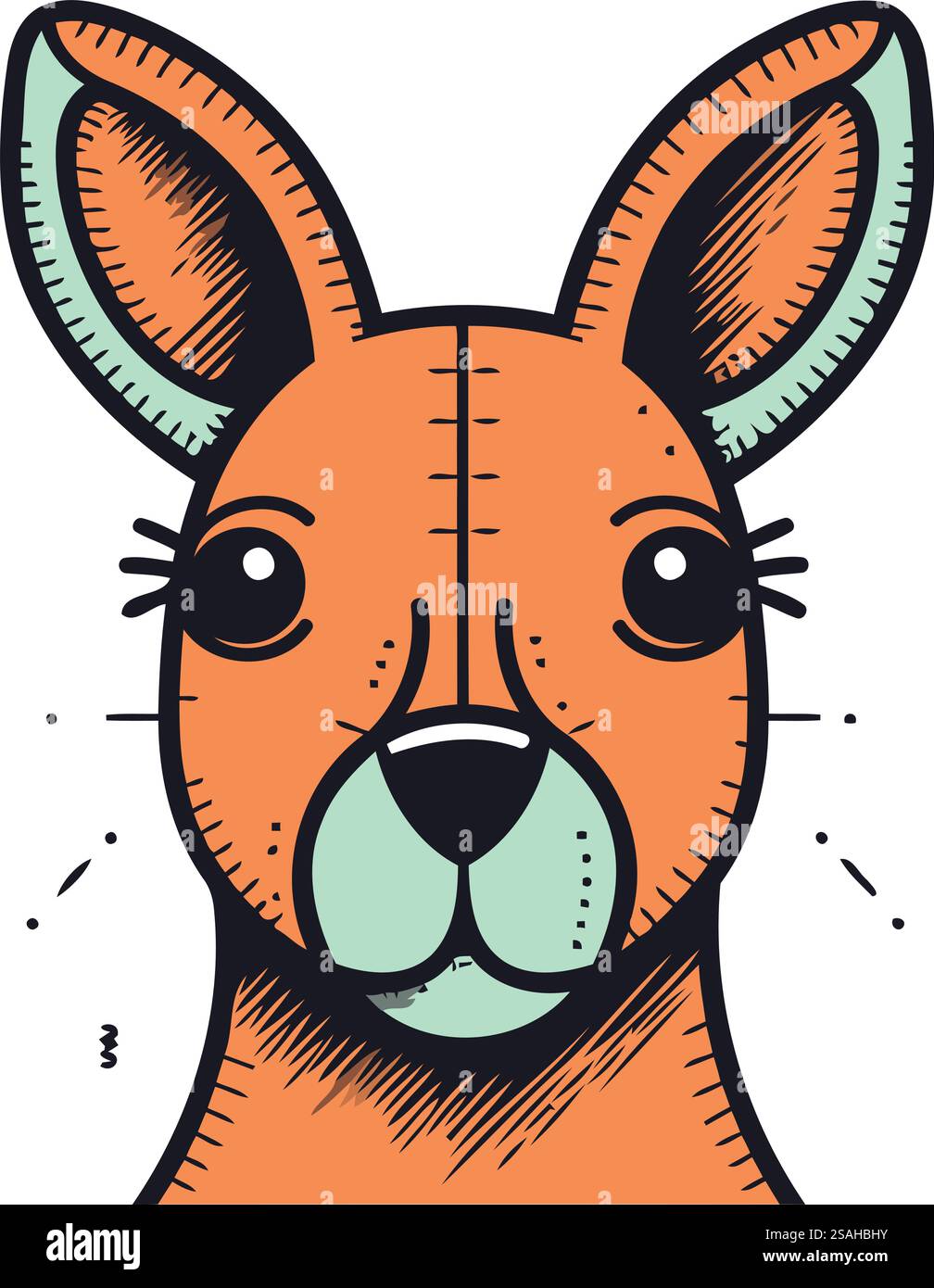 Cute kangaroo head. Vector illustration in sketch style Stock Vector ...