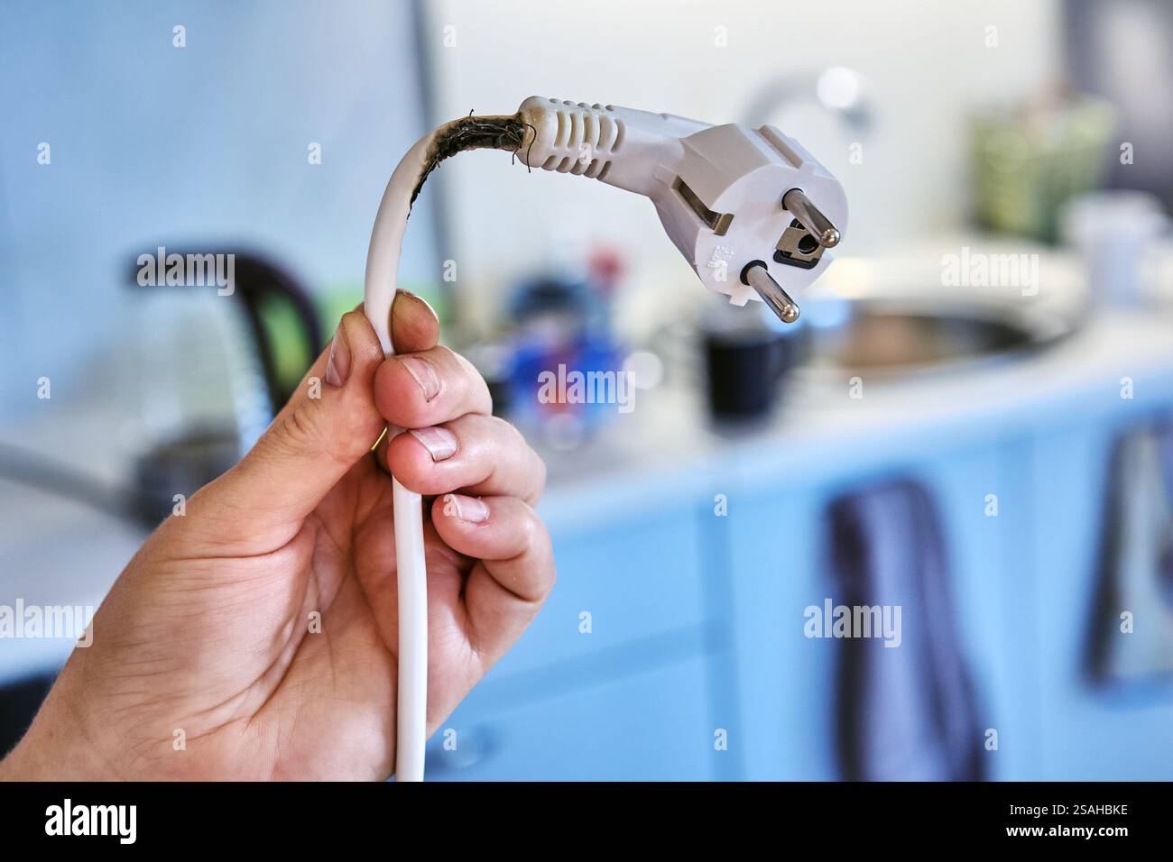 Extension cord melted and charred due to overload and could cause fire ...