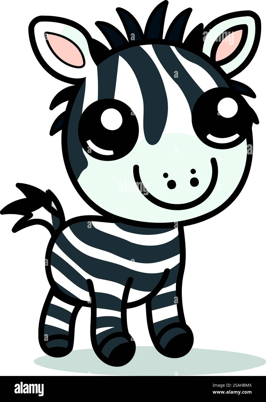 Cute Zebra Cartoon Mascot Character Vector Illustration Stock Vector ...
