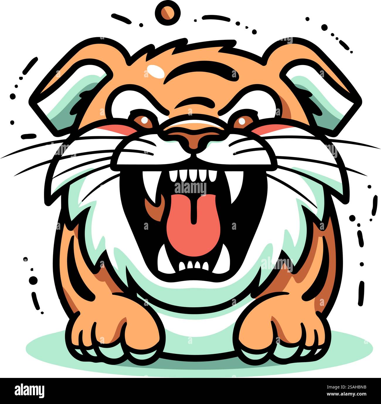 Angry tiger. Vector illustration in cartoon style. Isolated on white background Stock Vector ...