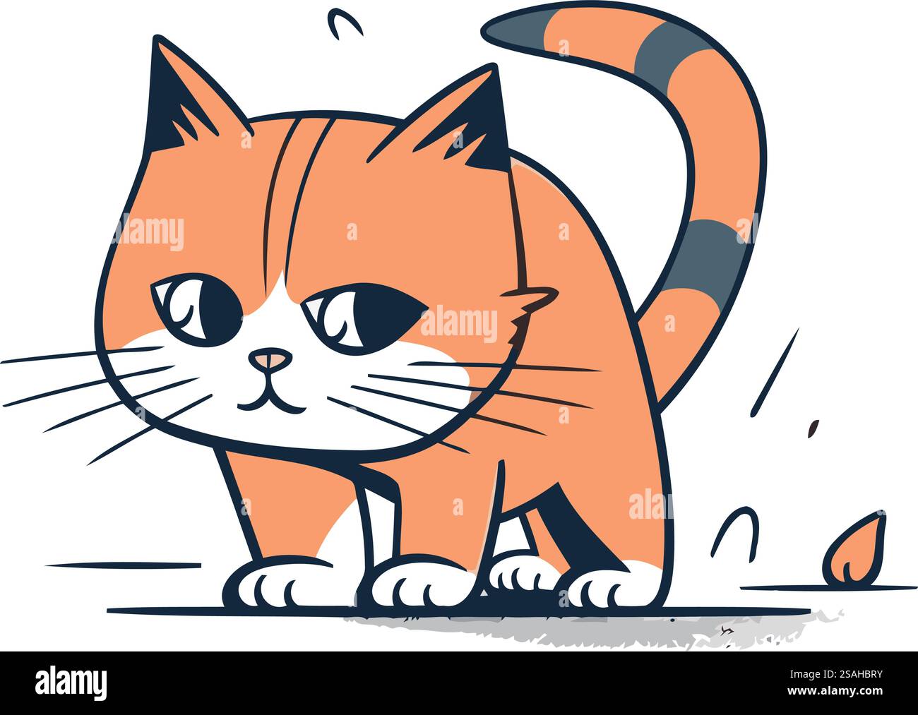 Cute cartoon red cat. Vector illustration isolated on white background ...