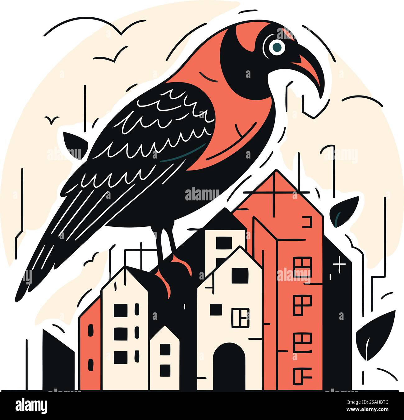 Flat city illustration Stock Vector Images - Alamy