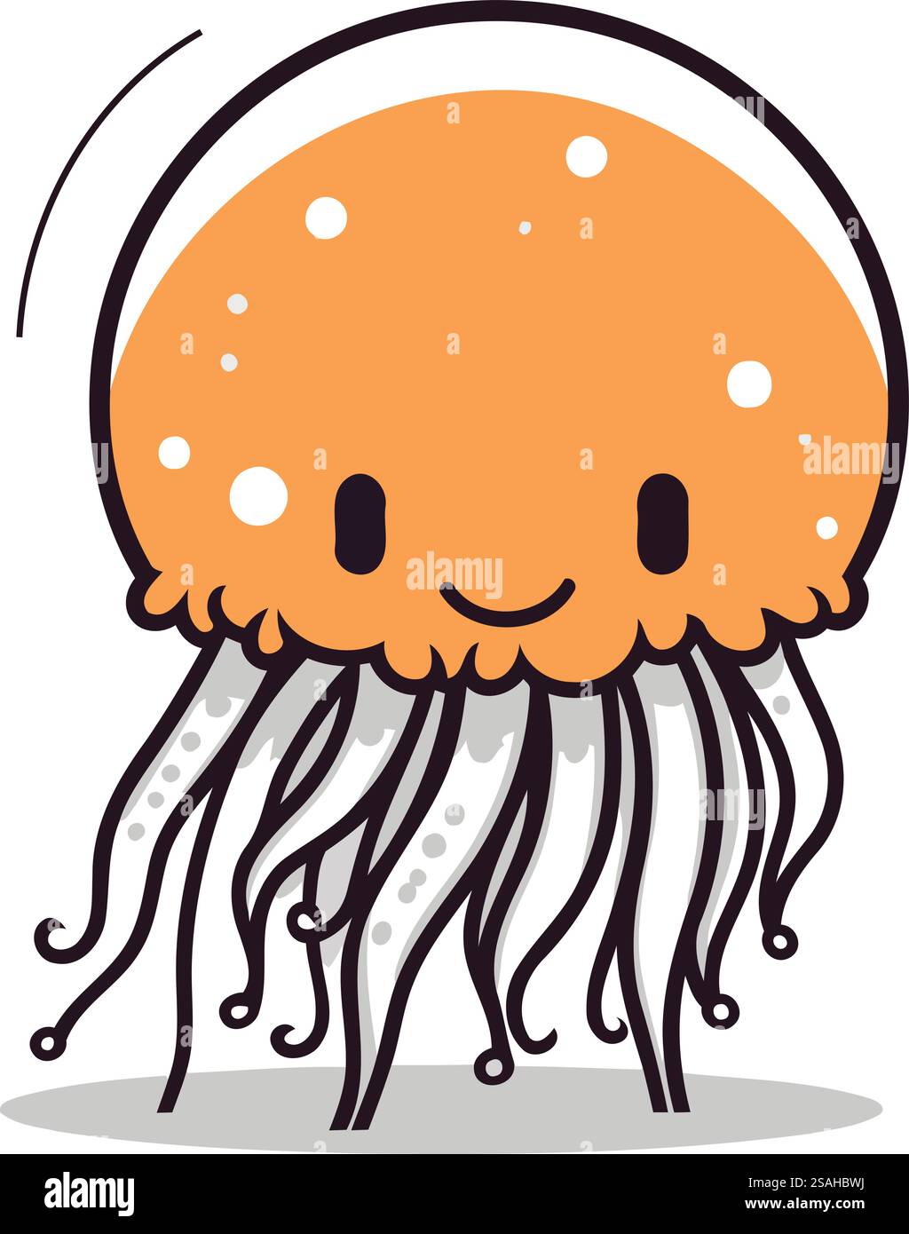Jellyfish cartoon character vector illustration. Cute jellyfish Stock ...