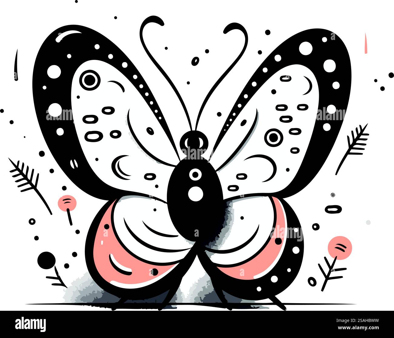 Beautiful butterfly on background Stock Vector Images - Alamy