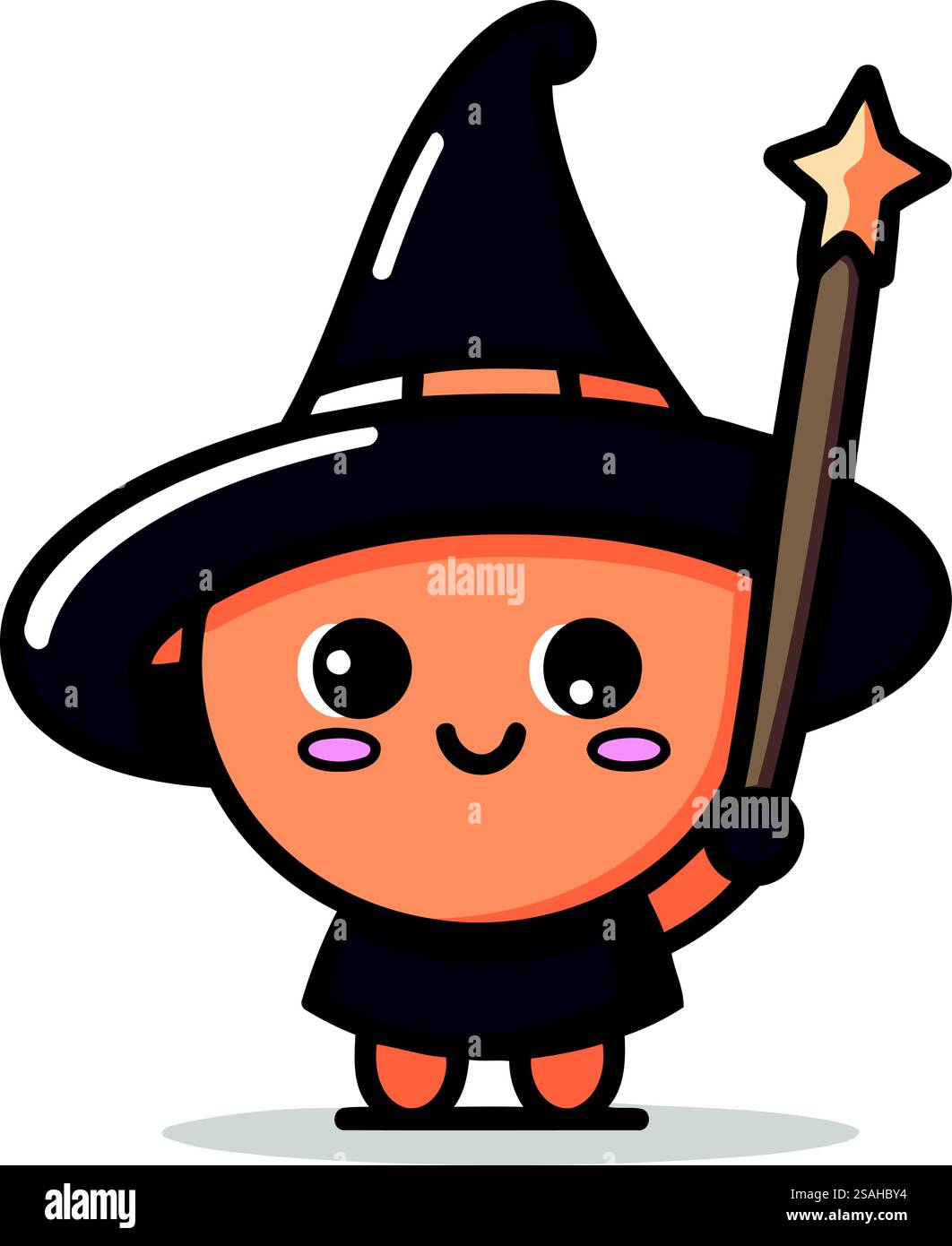 Cute Halloween Witch Mascot Character. Vector Illustration Stock Vector ...