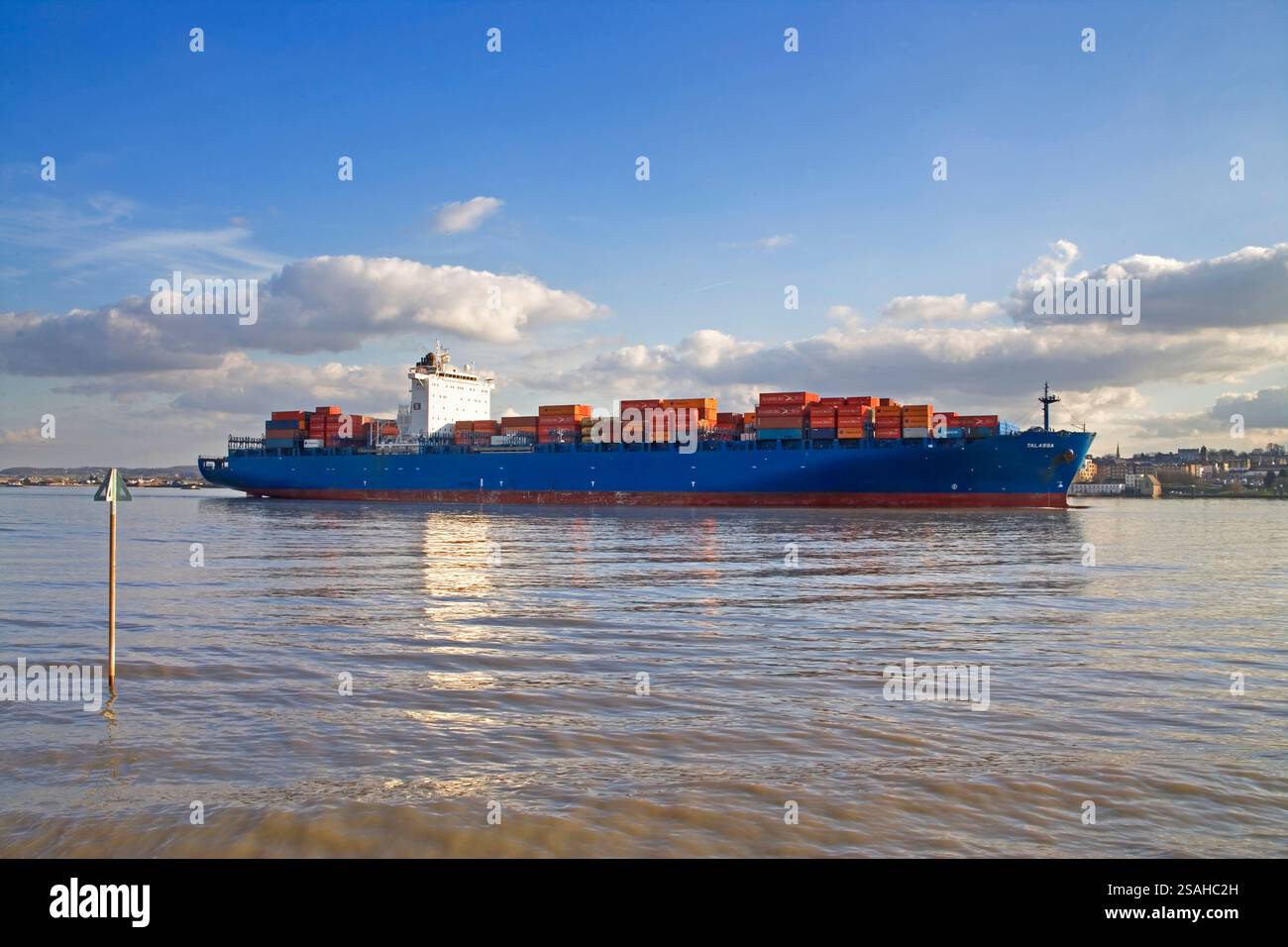 container ship passing tilbury on the river thames in london Stock ...