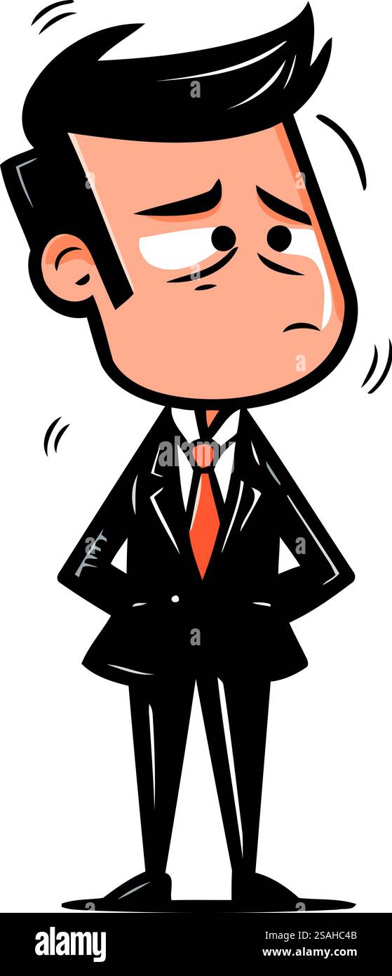 Angry businessman cartoon vector illustration. Isolated on white ...