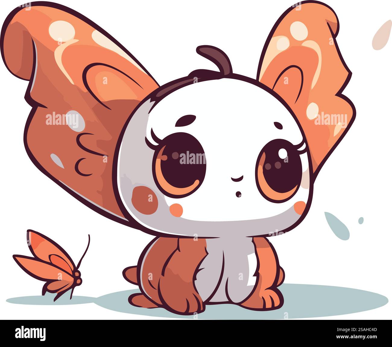 Cute cartoon butterfly. Vector illustration isolated on a white ...