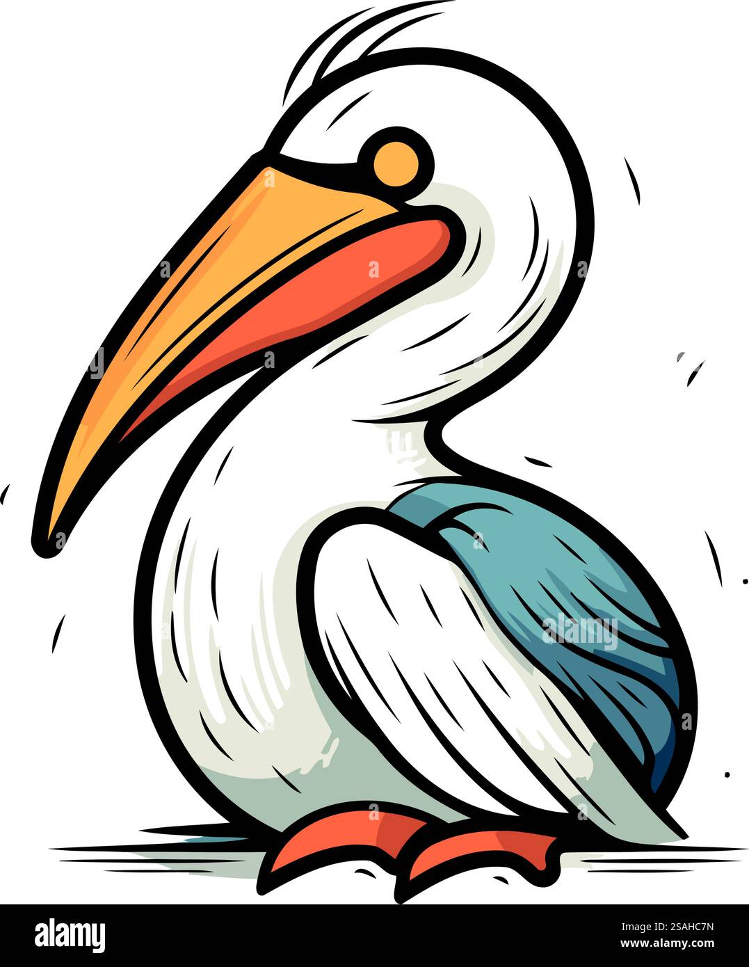 Pelican cartoon icon. Vector illustration of pelican cartoon icon Stock ...