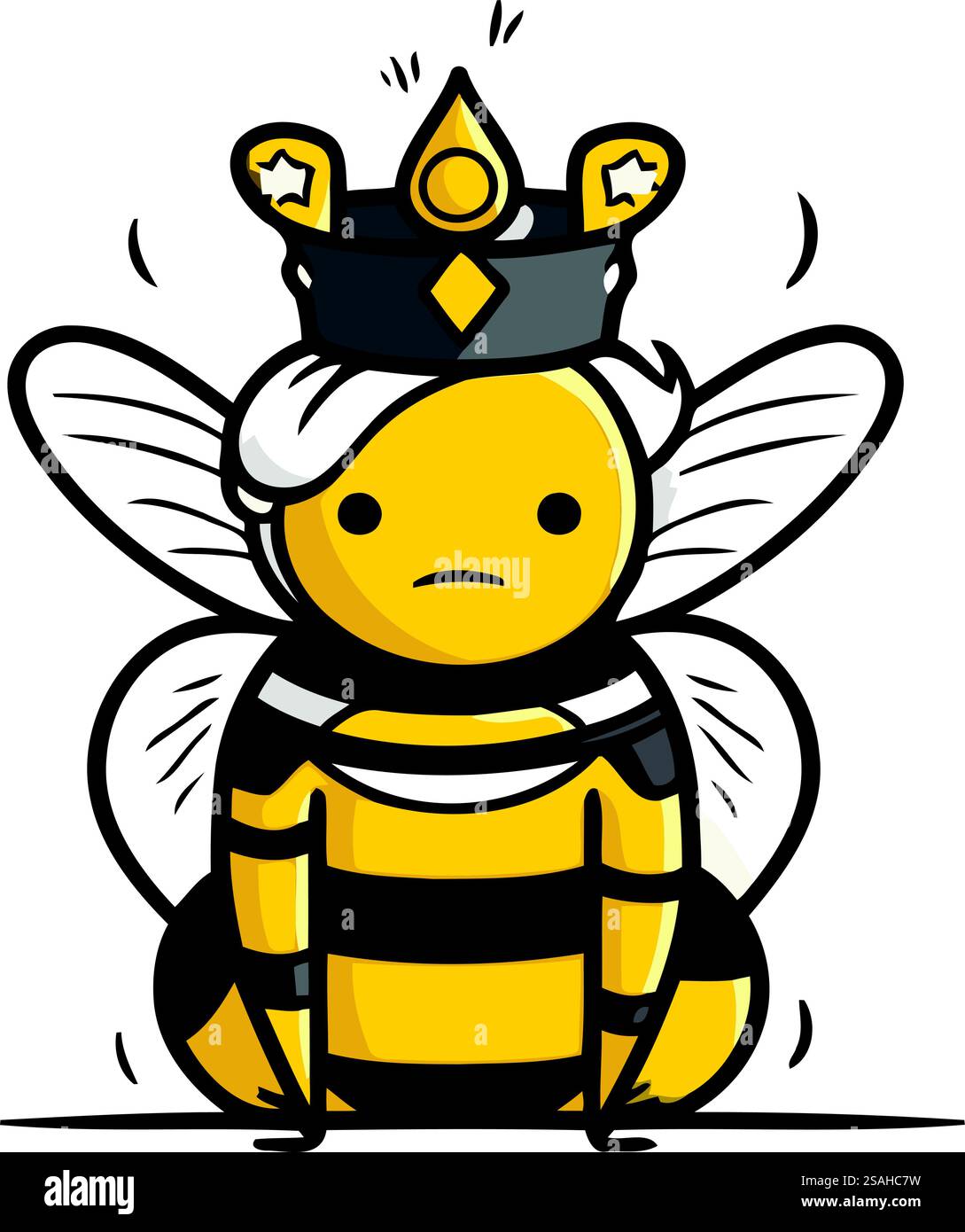 Cartoon bee with a crown on his head. Vector illustration Stock Vector ...