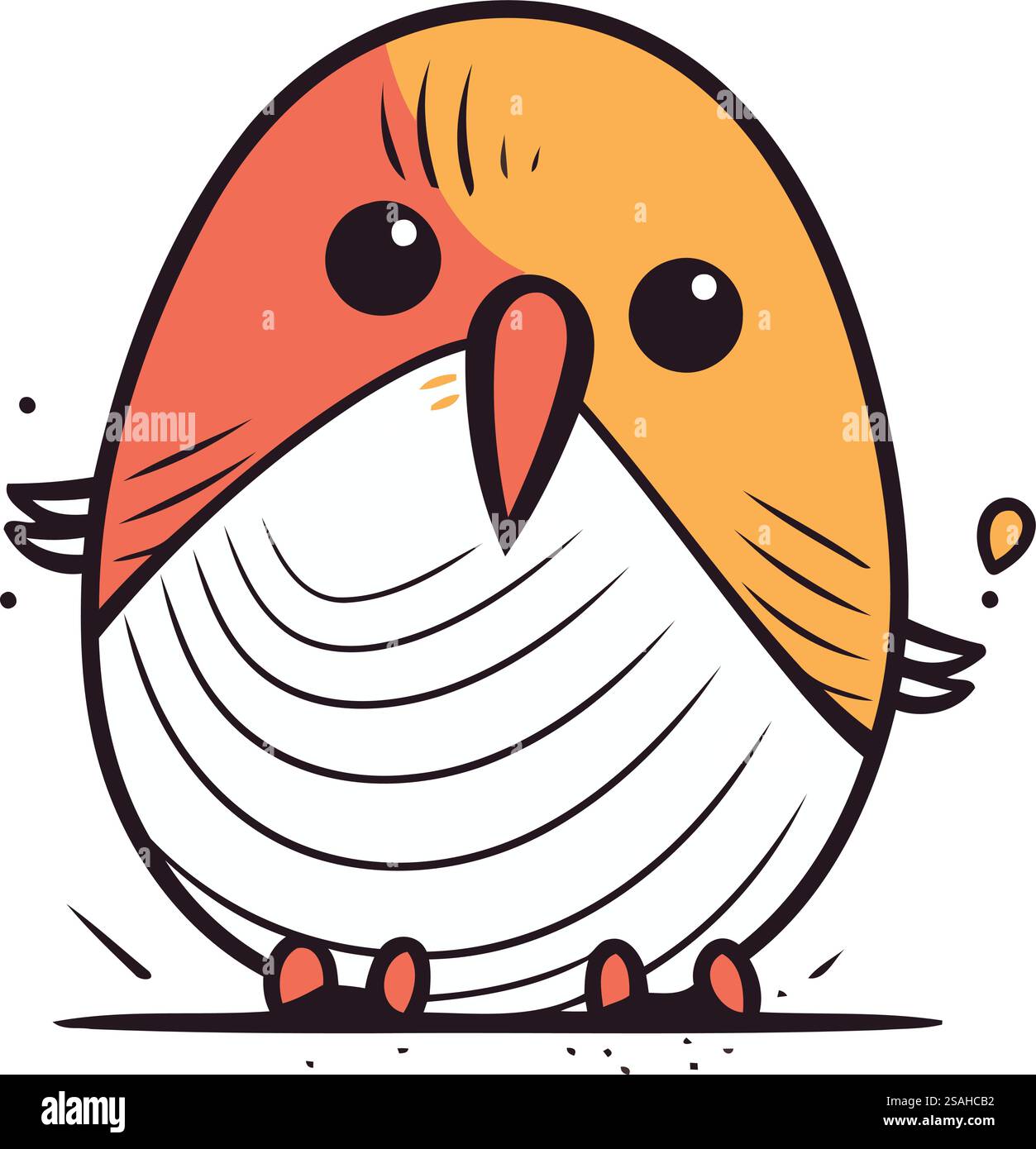 Cute little bird cartoon vector illustration. Isolated on white ...