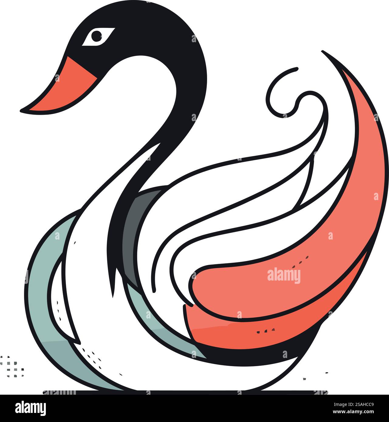 Vector illustration of swan. Line art design for web. site. advertising ...