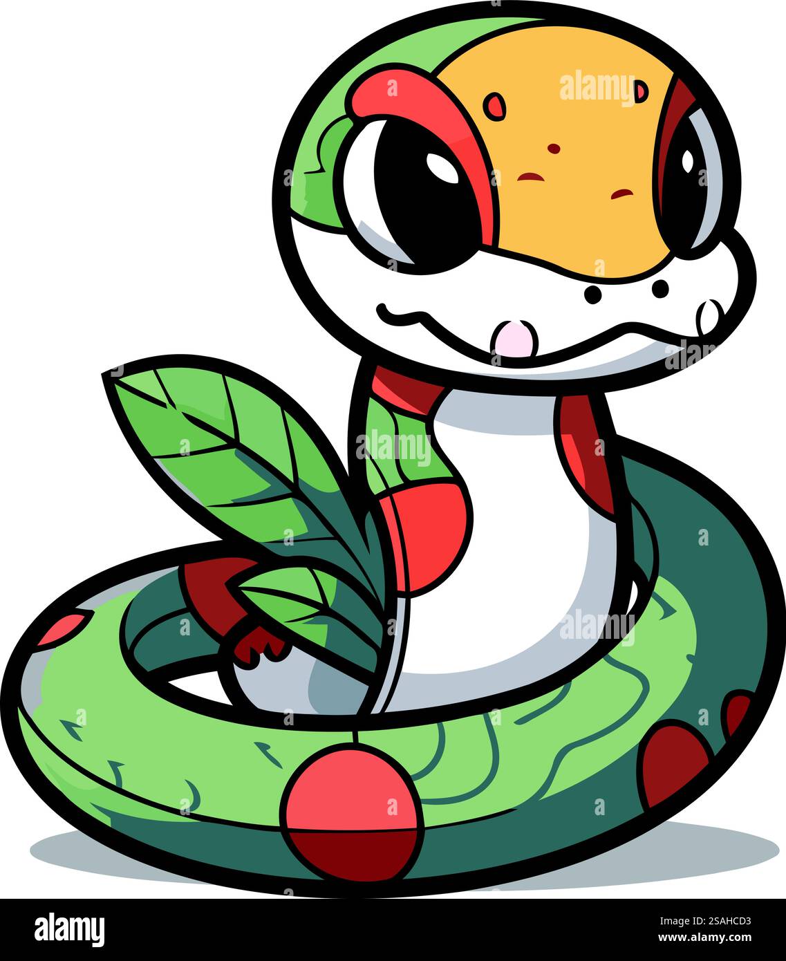 Cute snake cartoon character vector illustration. Cute snake mascot ...