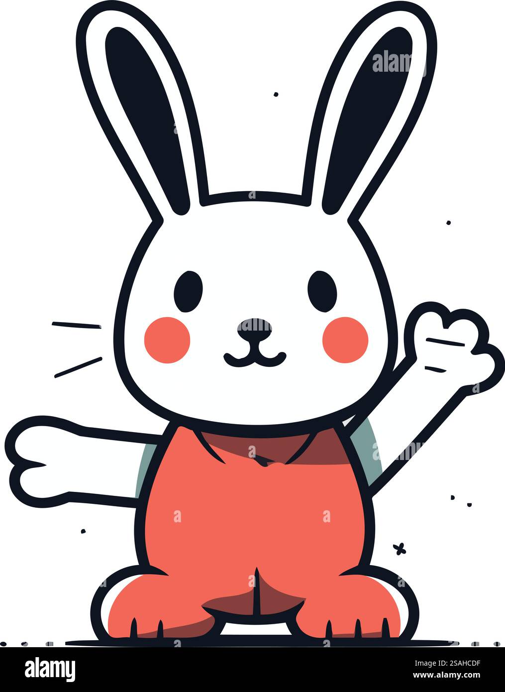 Cute rabbit. Vector illustration in flat style. Isolated on white ...
