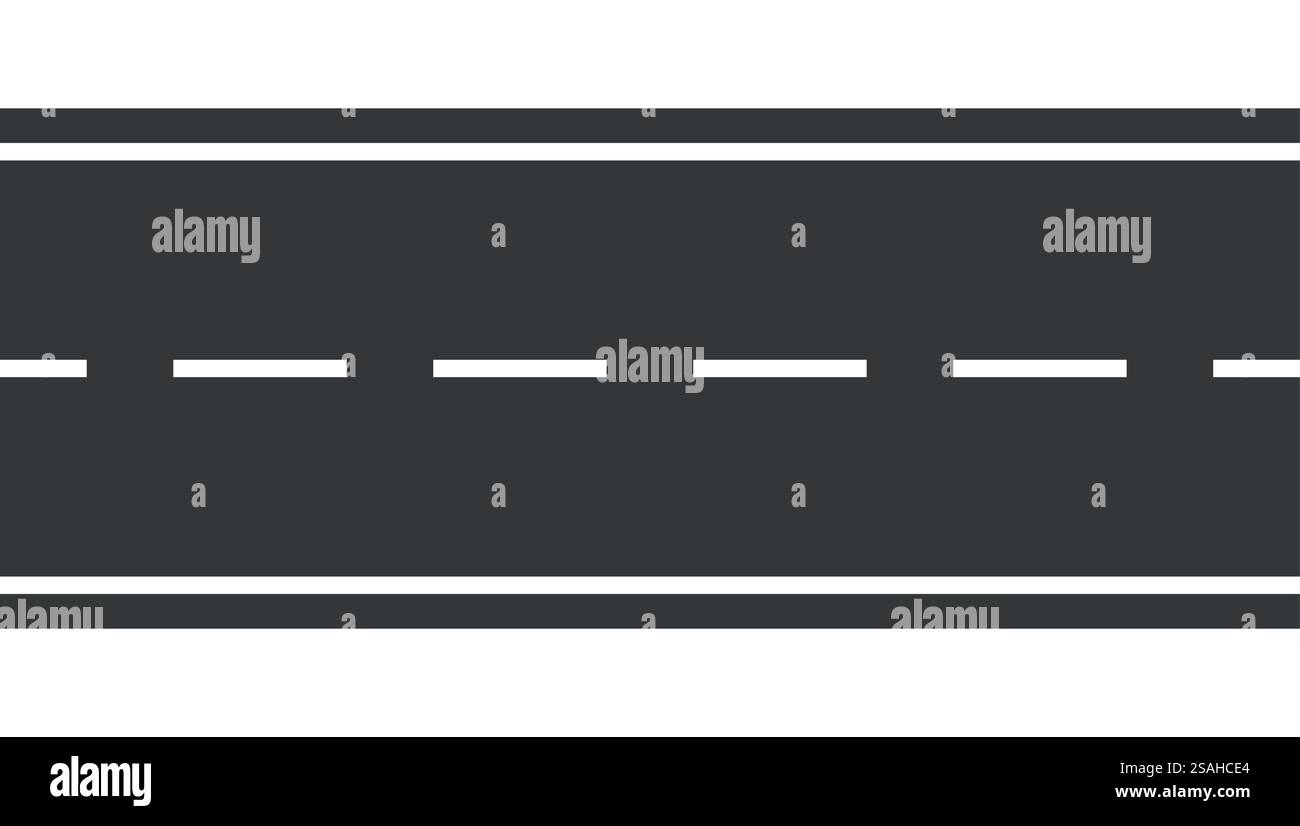 road silhouette, black and white illustration of asphalt road with ...