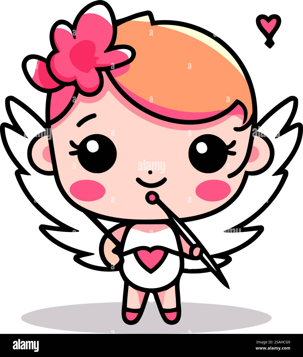 Cupid Angel Cute Cartoon Valentines Day Vector Illustration Stock ...