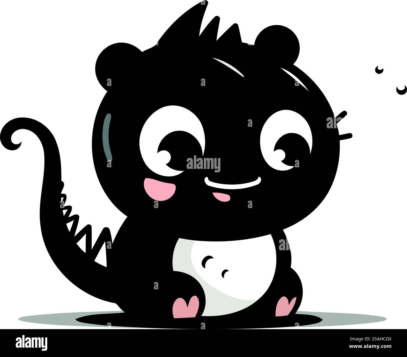 Kawaii cartoon black cat Stock Vector Images - Alamy