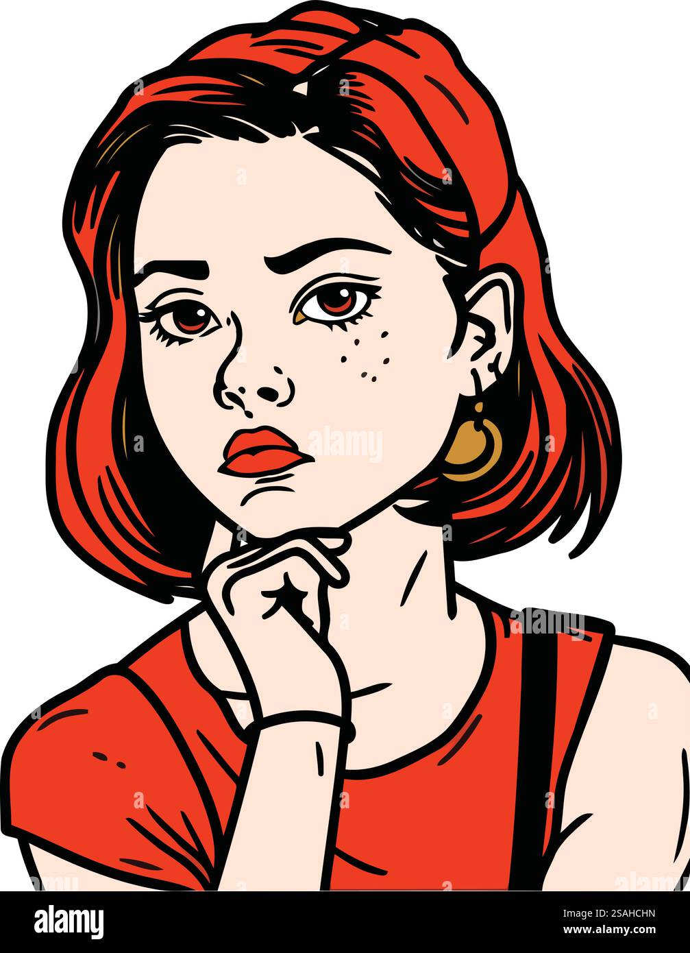Girl in line art Stock Vector Images - Alamy
