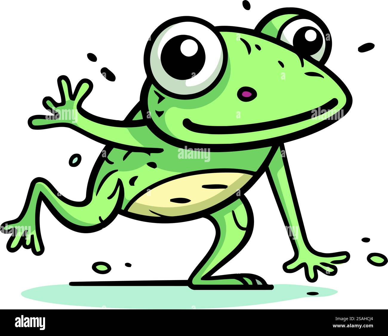 Frog cartoon character. Vector illustration of a funny cartoon frog ...