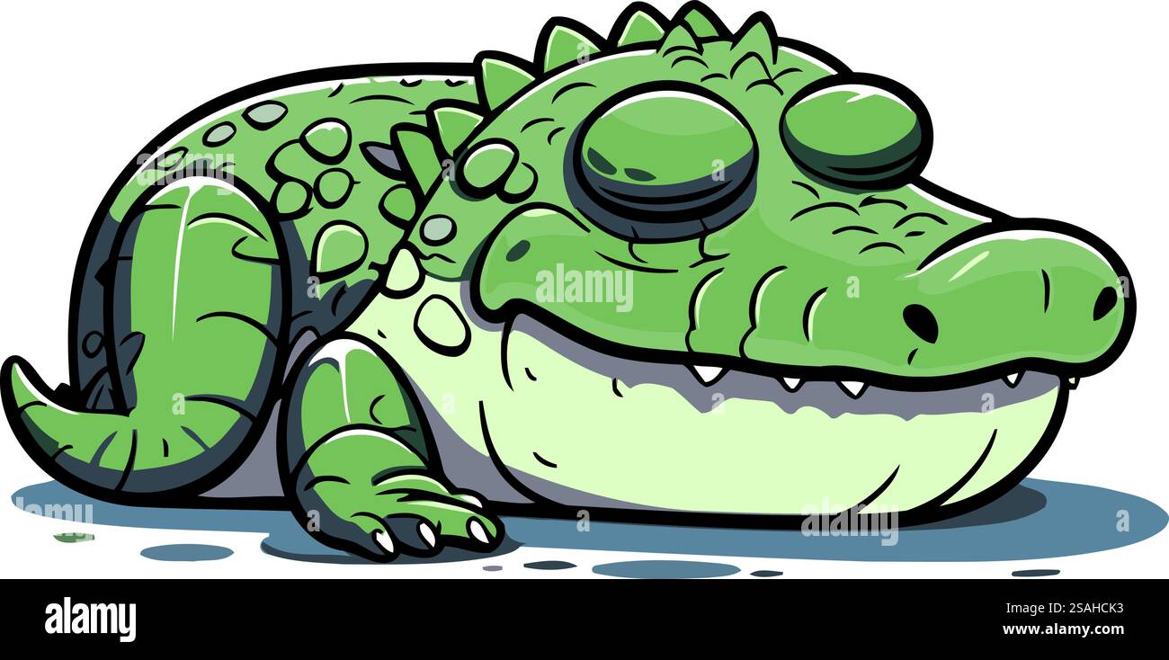 Crocodile vector illustration. Hand drawn cartoon crocodile Stock ...