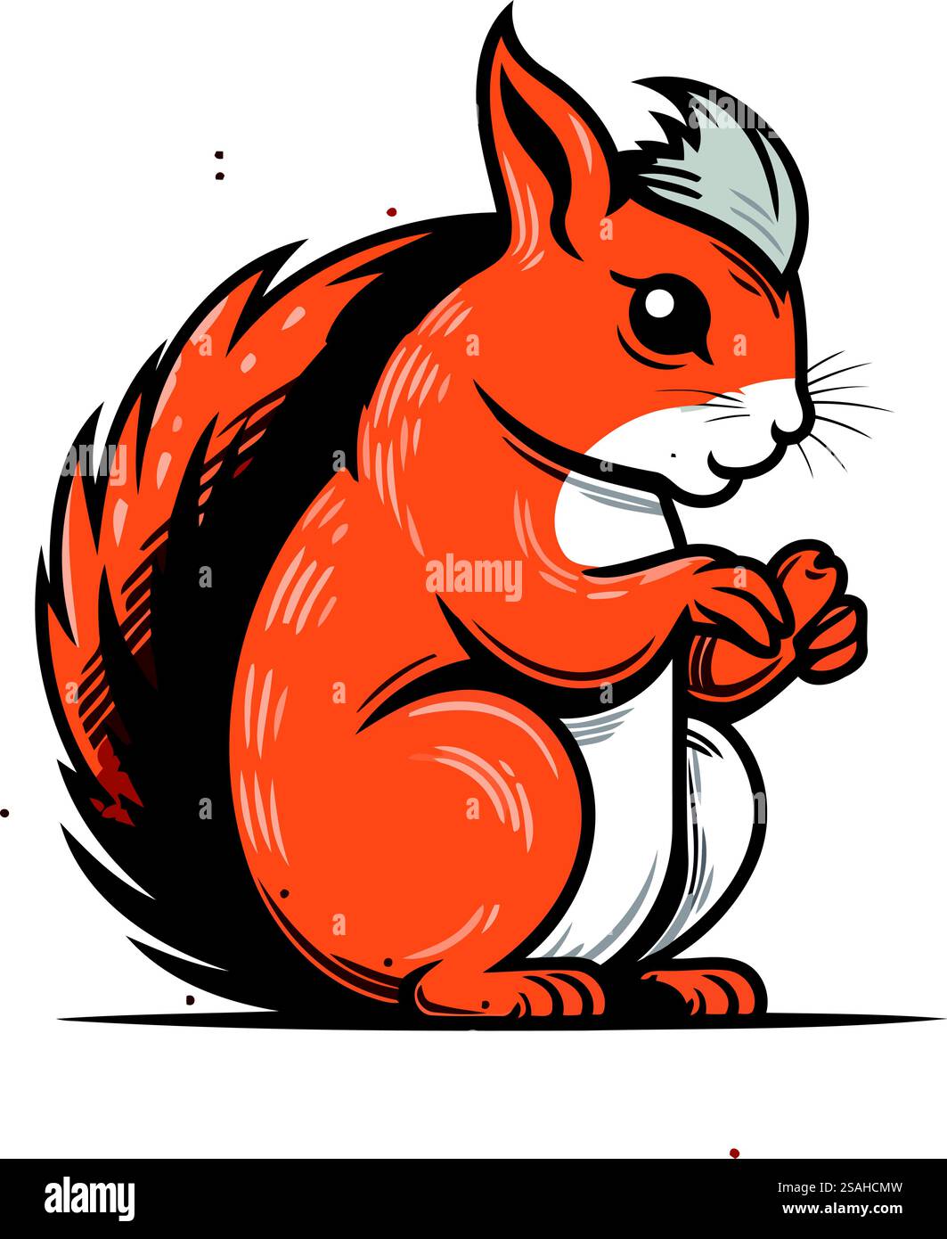 Squirrel. Vector illustration. Isolated on a white background Stock ...