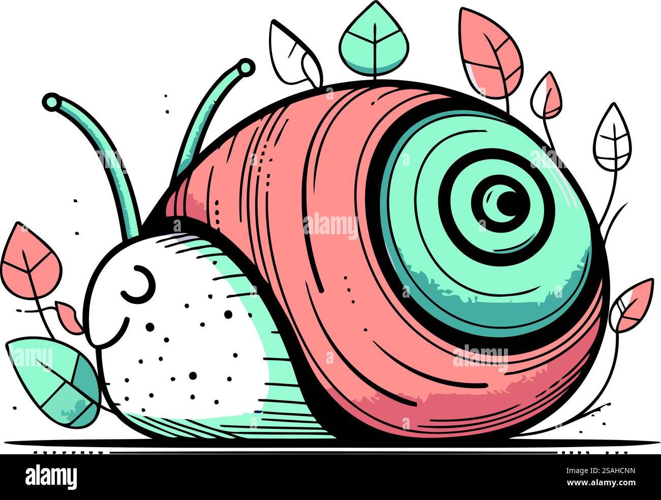 Cute cartoon snail. Vector illustration for childrens coloring book ...