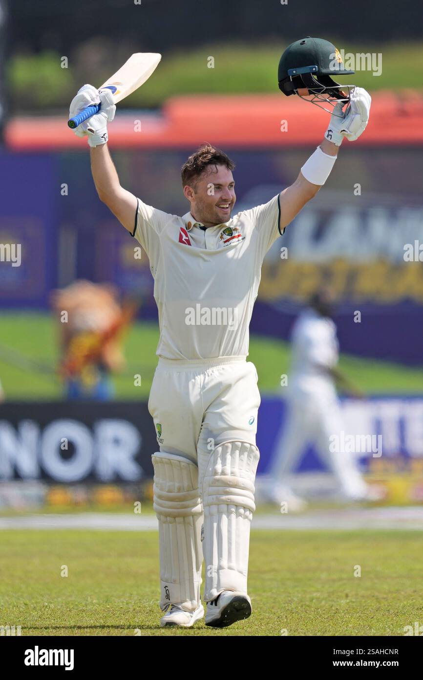 Australia's Josh Inglis celebrates his century during day two of the ...