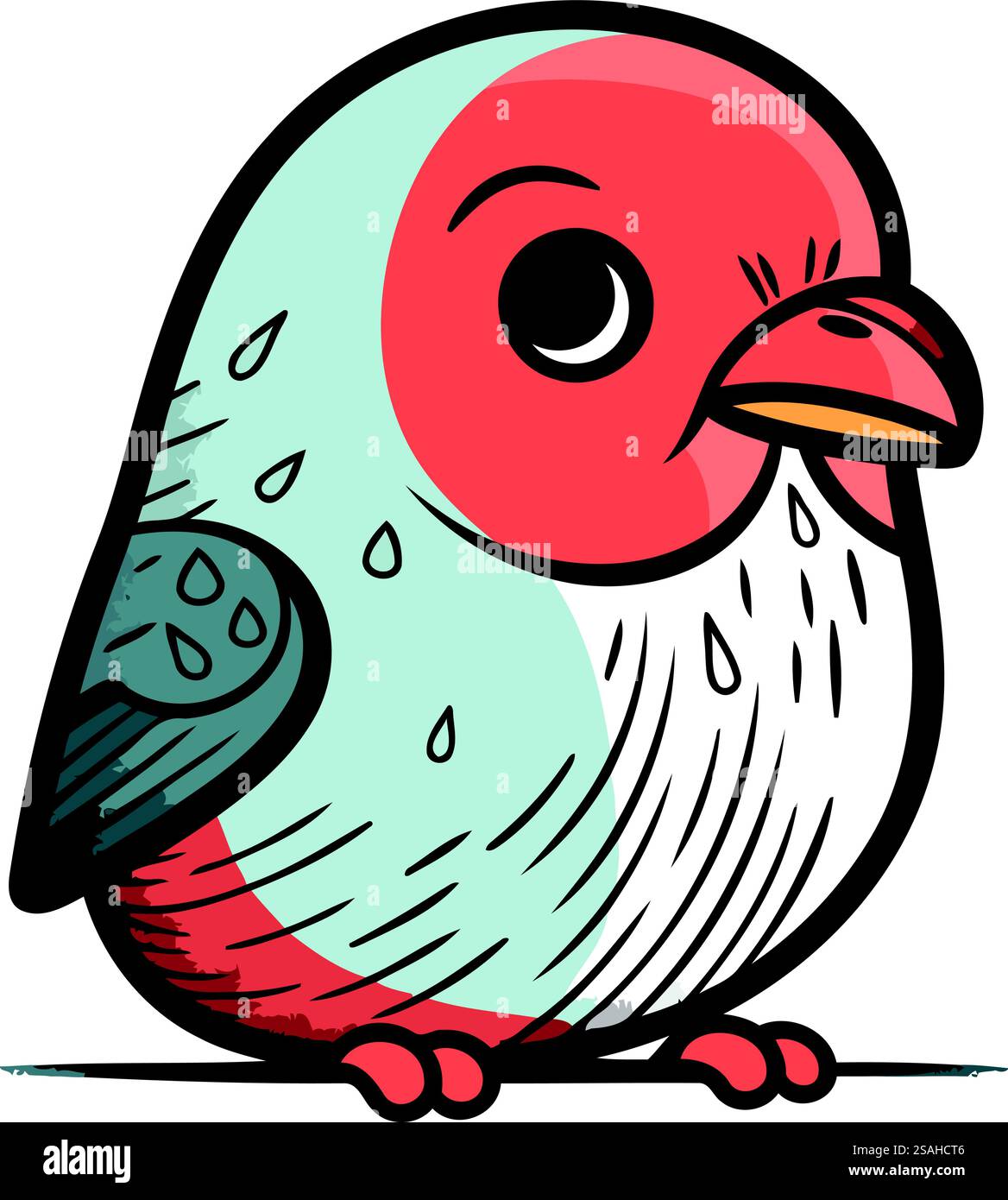 Vector illustration of a cute little bird isolated on white background ...