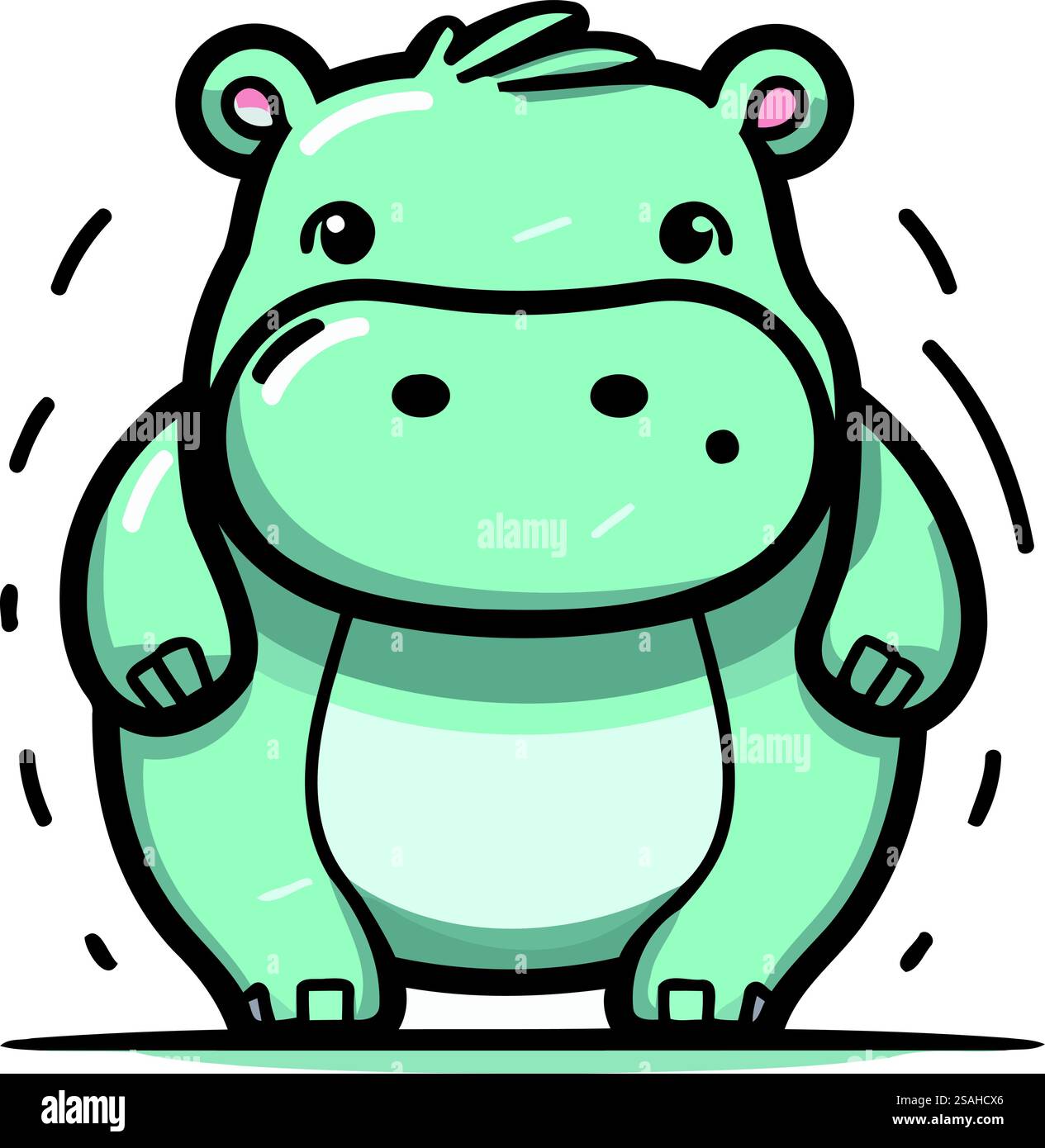 Cartoon hippopotamus. Vector illustration of a wild animal Stock Vector ...