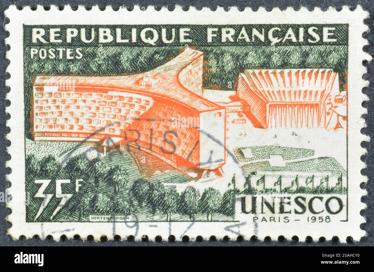 Cancelled postage postage stamp printed by the France, that promotes ...