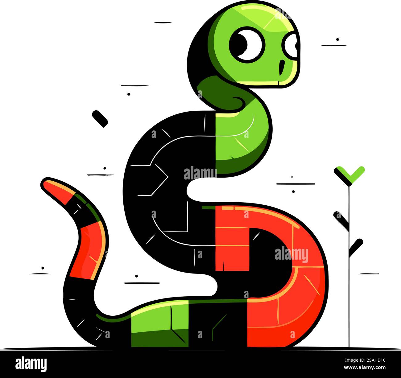 Snake illustration in line Cut Out Stock Images & Pictures - Alamy