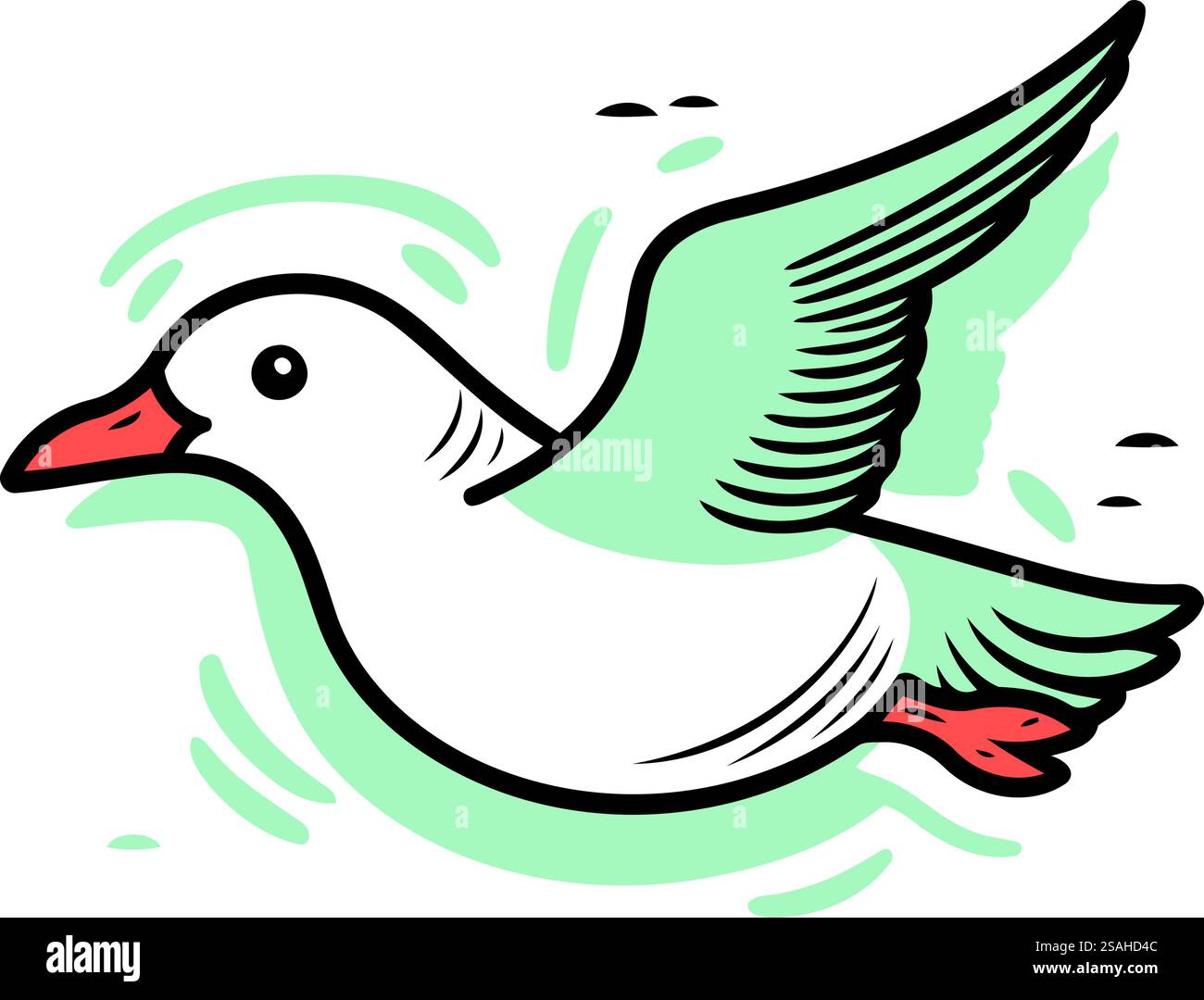 Flying seagull. Vector illustration. Isolated on white background Stock ...