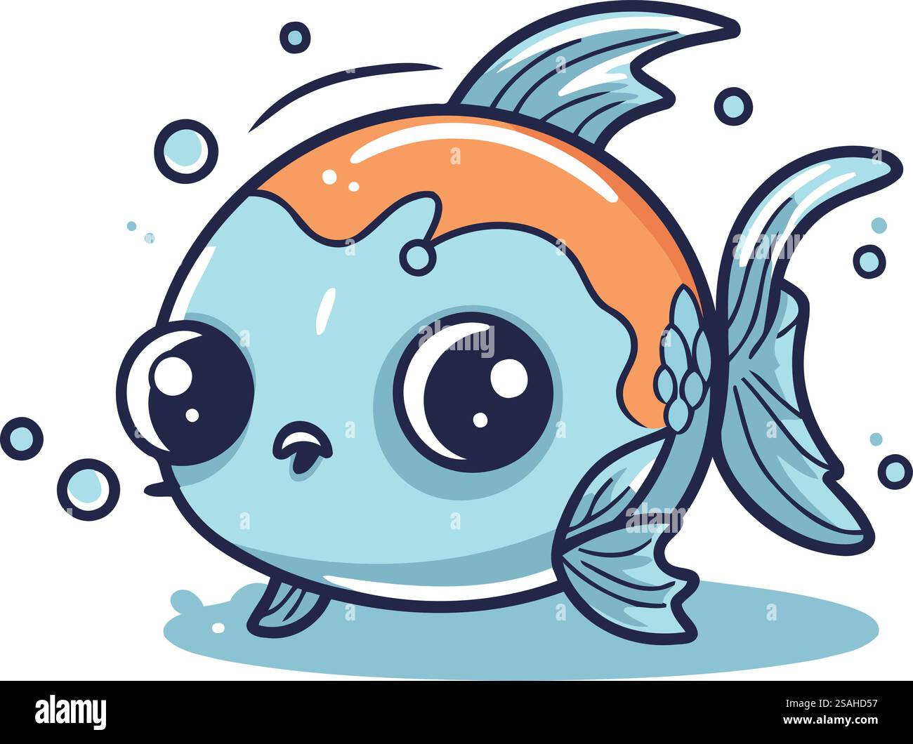 Cute kawaii cartoon kawaii fish. Vector illustration Stock Vector Image ...