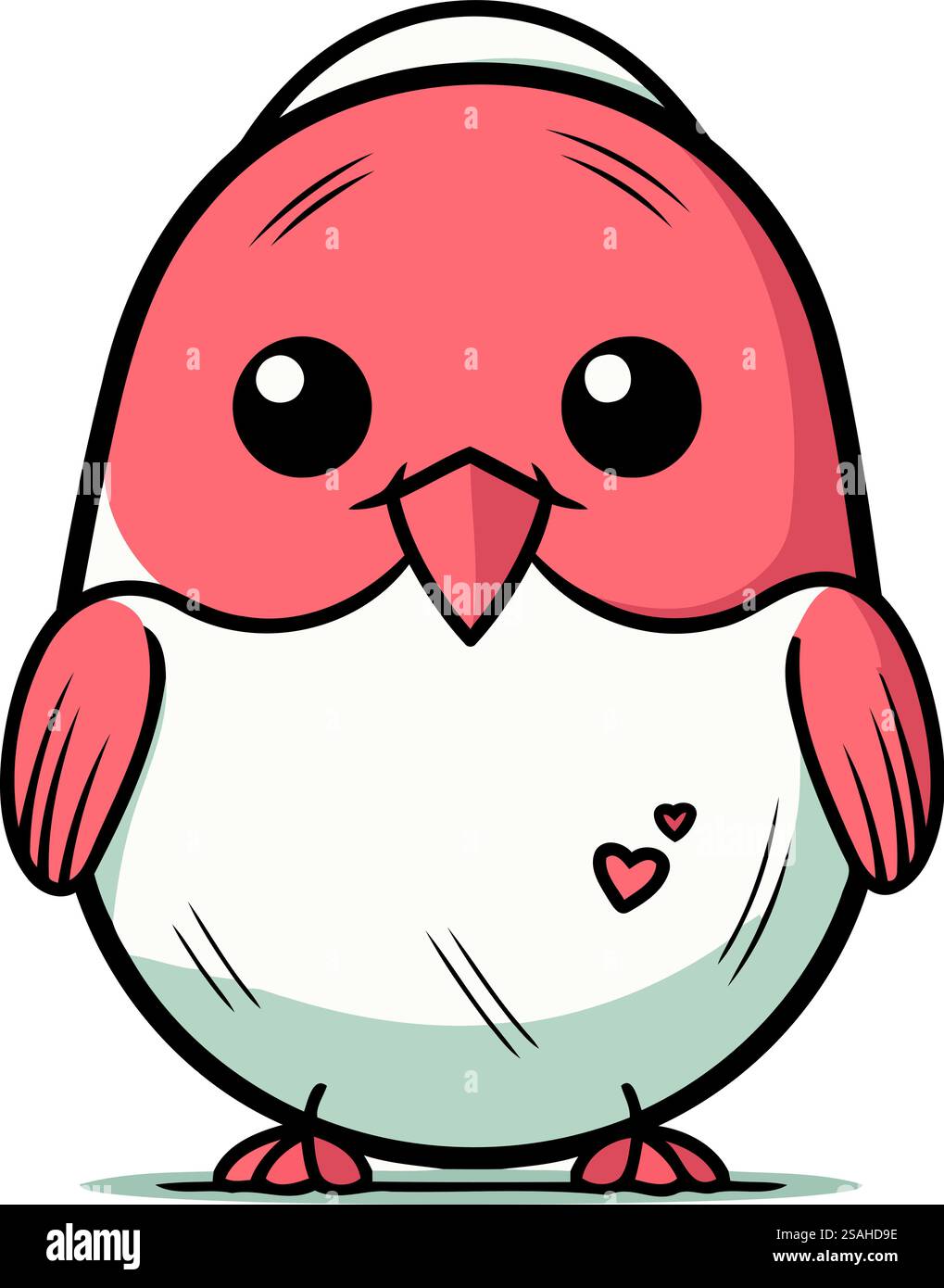 Cute little bird cartoon character isolated on white background. Vector ...