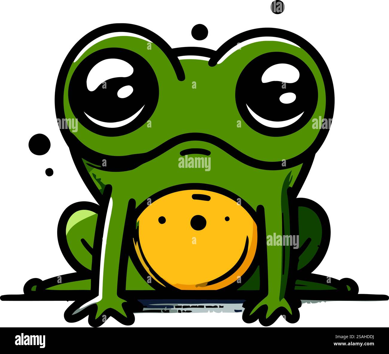 Frog vector illustration. Cute cartoon green frog. Vector illustration ...
