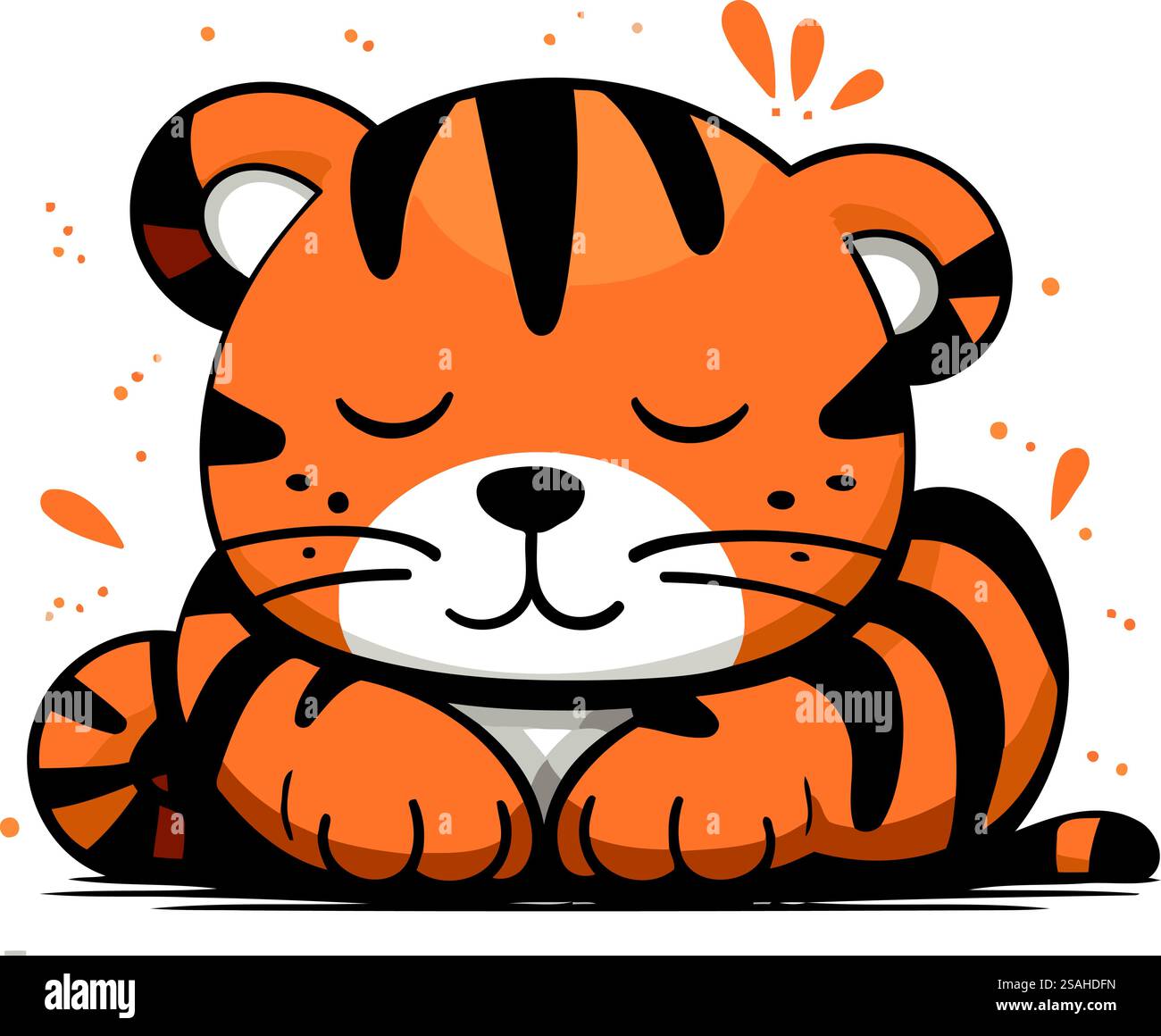 Cute tiger. Vector illustration. Isolated on white background Stock ...