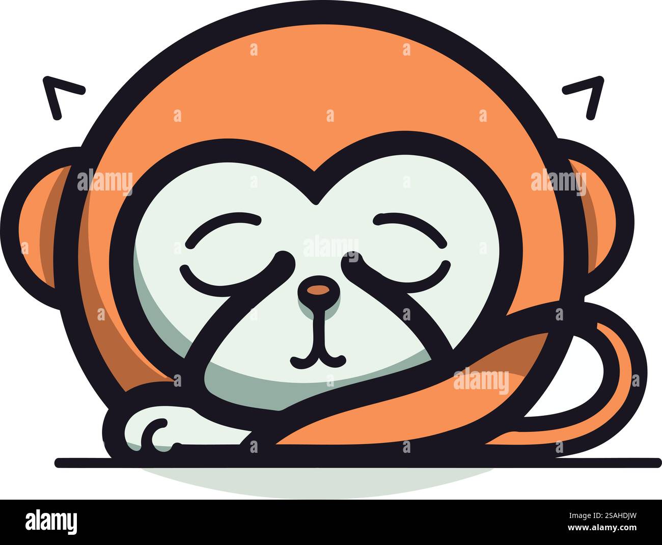 Cute monkey cartoon vector illustration. Cute cartoon monkey character ...