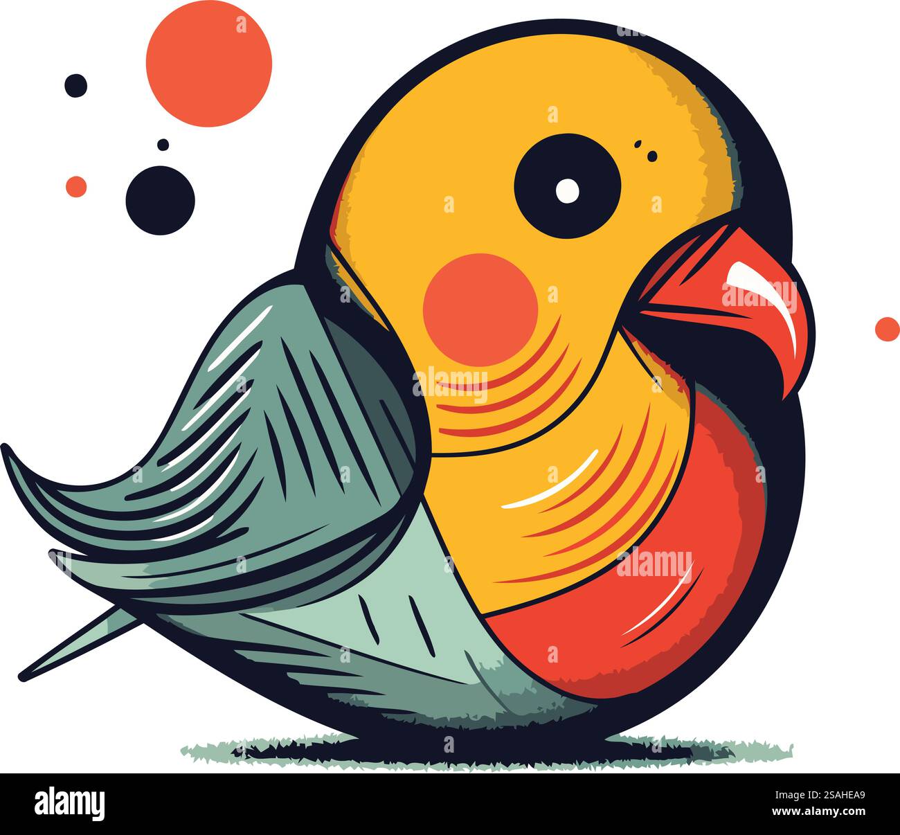Vector illustration of cute parrot. Hand drawn cartoon parrot Stock ...