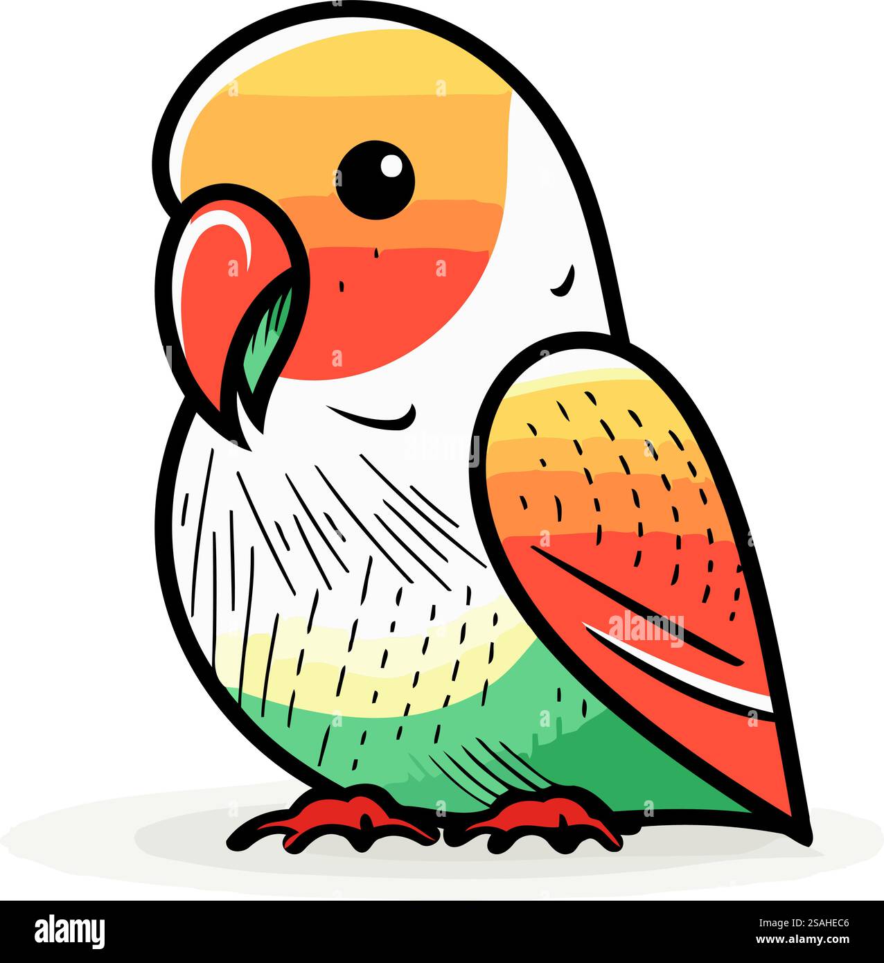 Parrot. Cute pet parrot. Hand drawn vector illustration Stock Vector ...