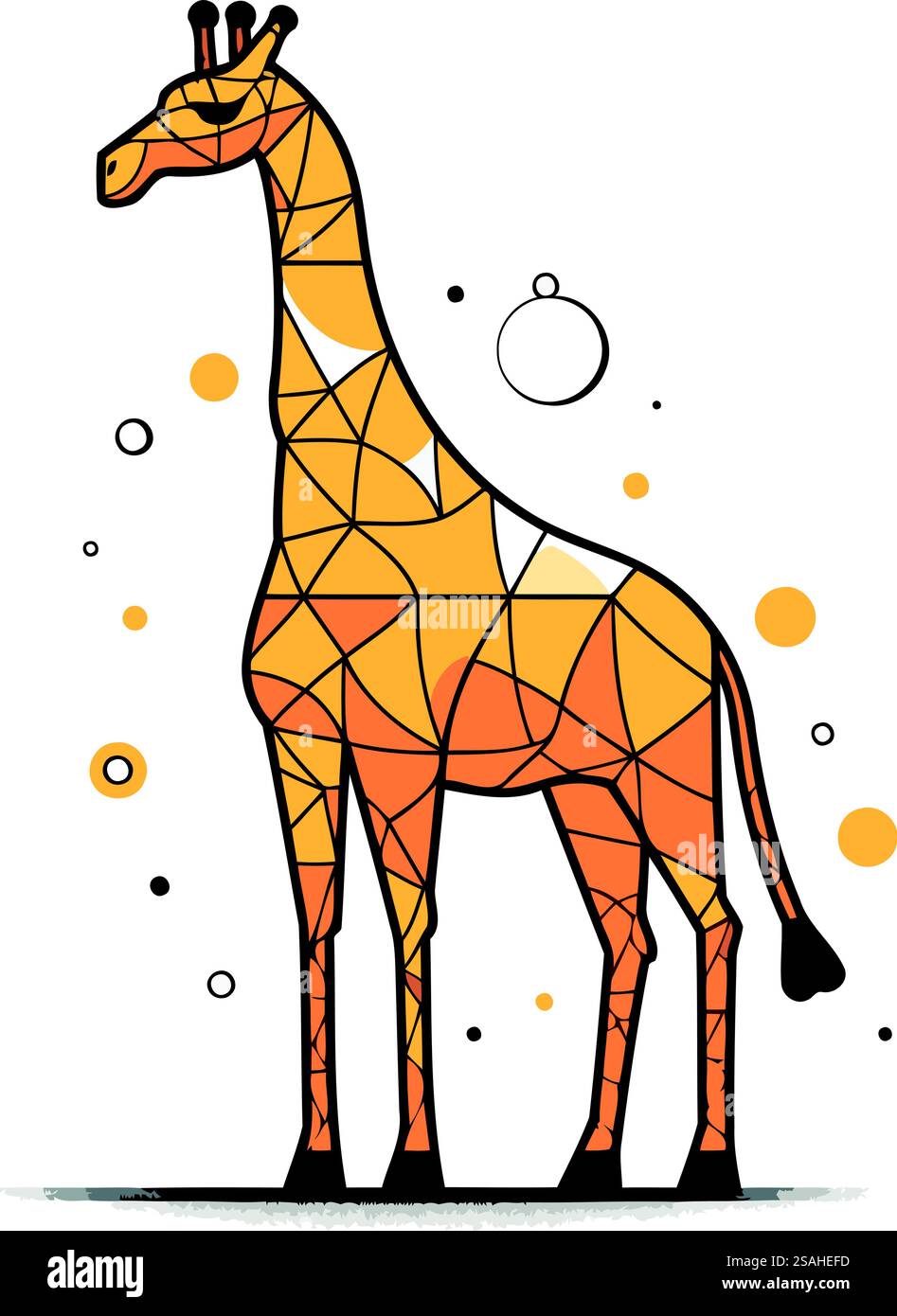 Giraffe geometric polygonal vector illustration. Cartoon style Stock ...