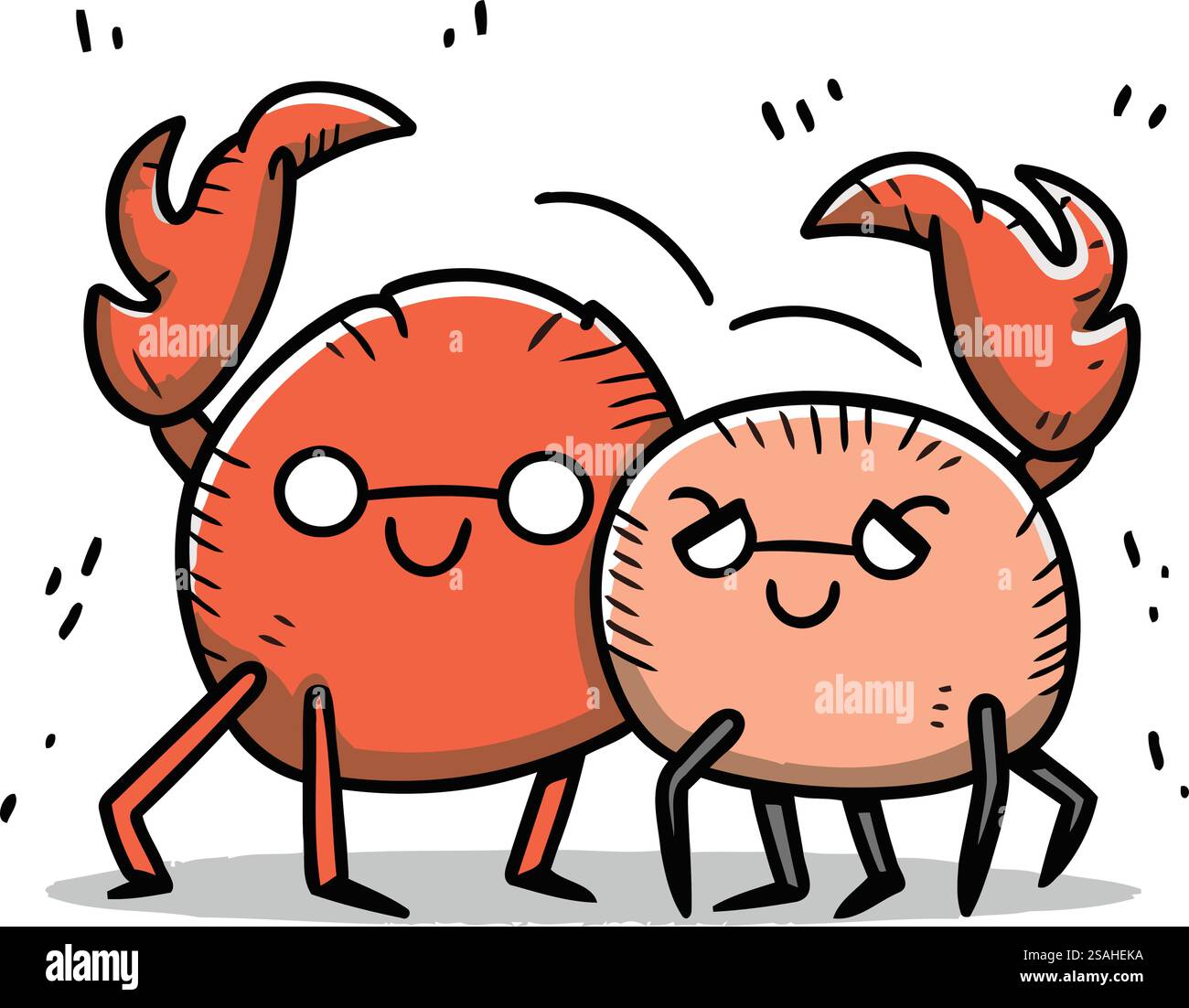 Cute crab cartoon character vector illustration. Funny red crab mascot ...