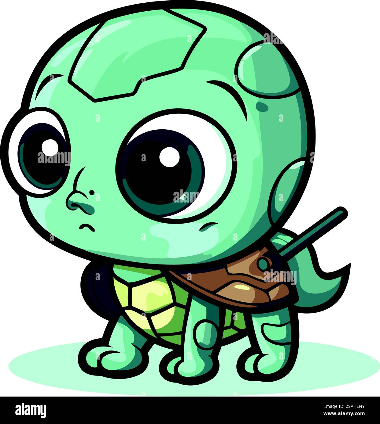 Cute cartoon turtle. Vector illustration of a cute little turtle Stock ...