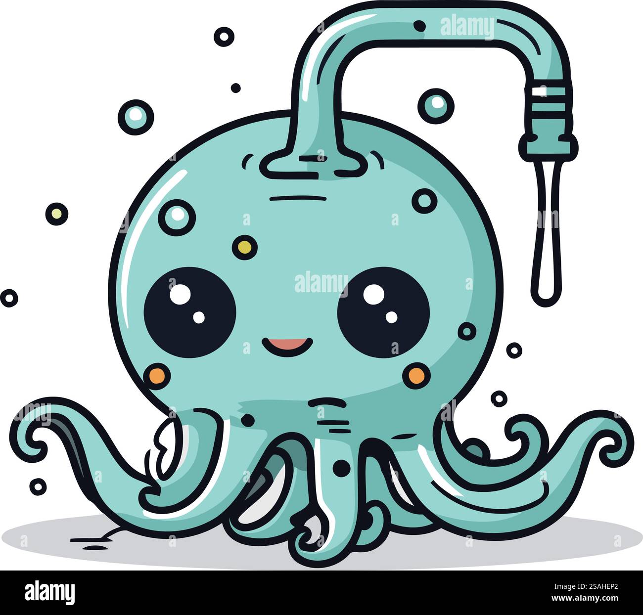 Cute Octopus Cartoon Mascot Character Vector Illustration Stock Vector ...